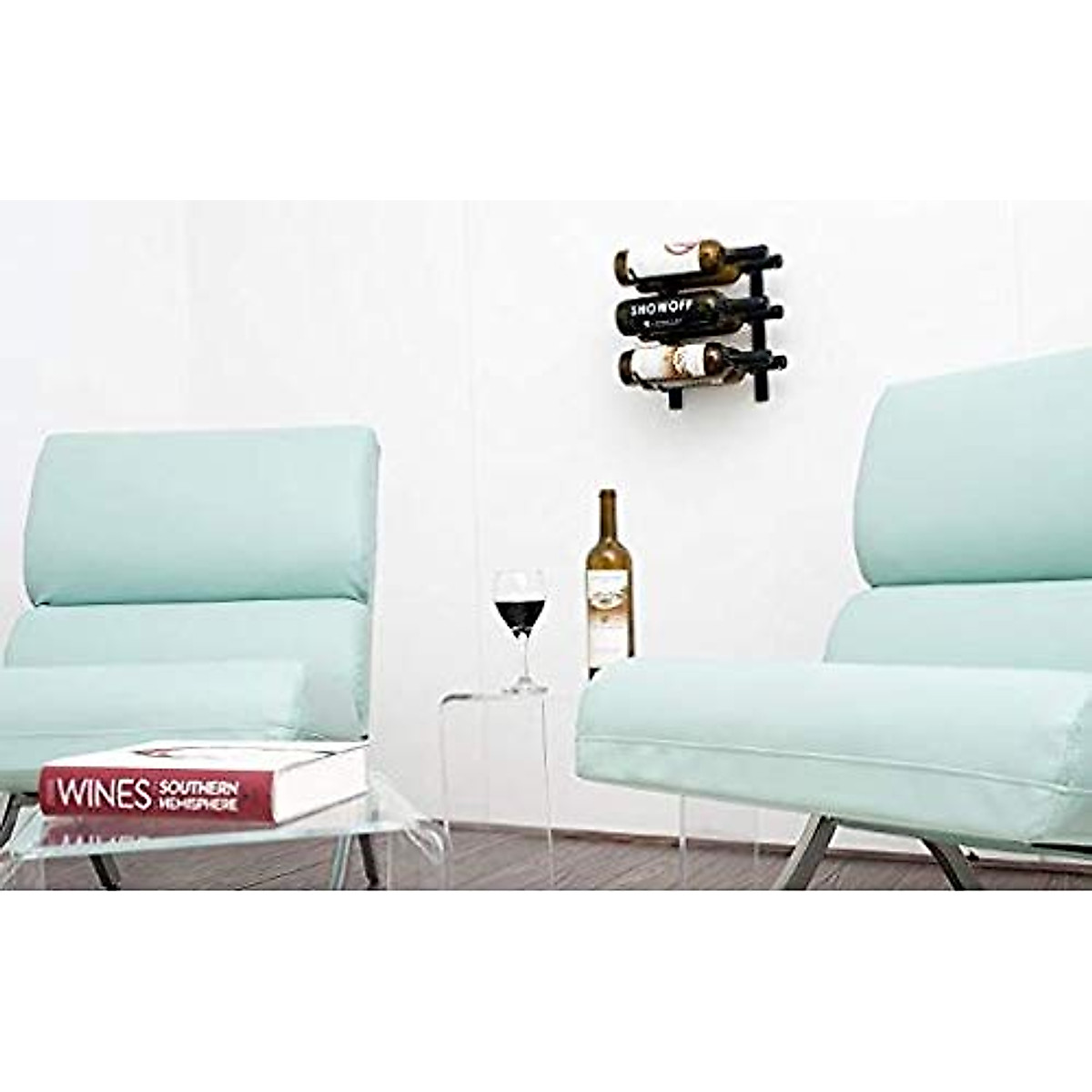 VintageView W Series Wine Rack 1-6 Bottle Wall Mounted Wine Rack (Matte Black) Stylish Modern Wine Storage with Label Forward Design