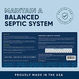 Septic Tank Treatment -1 Gallon Professional Grade Liquid | Live Bacteria & Enzyme Formula - Erase Septic Odor & Prevent Septic Backups