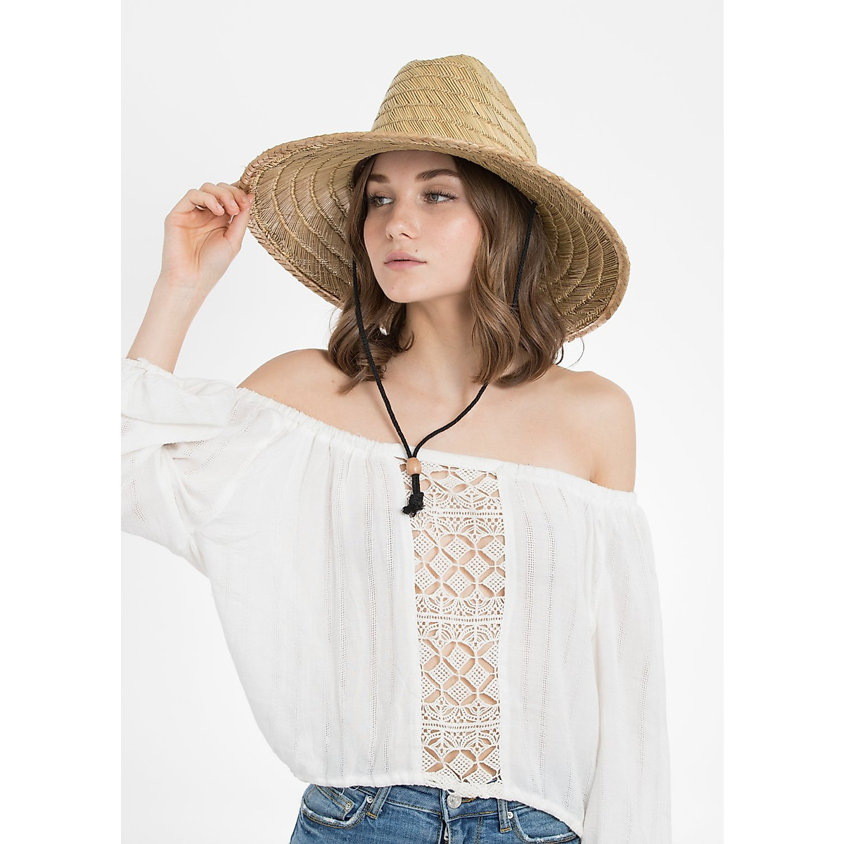 Peter Grimm - Lifeguard, Costa - Wide Brim Sunhat - Men & Women (One Size) (Natural, Costa)