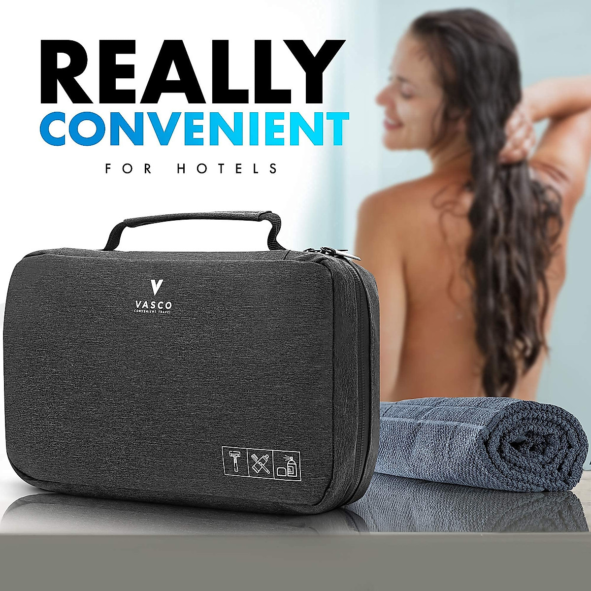 VASCO Hanging Toiletry Bag for Men And Women – Water-Resistant Travel Organizer