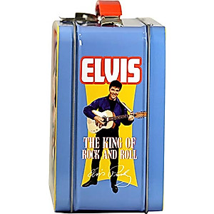 AQUARIUS Elvis Retro Fun Box - Sturdy Tin Storage Box with Plastic Handle & Embossed Front Cover - Officially Licensed Elvis Merchandise & Collectible Gift for Kids, Teens & Adults