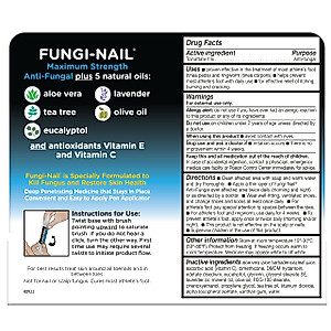 Fungi-Nail Pen Applicator Anti-Fungal Solution, Kills Fungus That Can Lead to Nail & Athlete’s Foot with Tolnaftate & Clinically Proven to Cure and Prevent Fungal Infections, 0.101 Fl Oz (Pack of 1)