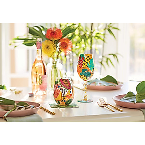 Enesco Lolita Tropical Fruit Stemless Glass, 4.53-inch Height, Multicolor