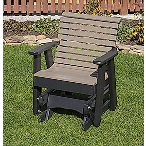 Ecommersify Inc Weathered Wood-Poly Lumber Roll Back 2 Feet Glider Everlasting - Made in USA - Amish Crafted