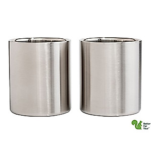Better For Your Whiskey Stainless Double Walled Lowball Shatterproof Tumbler 13.5 oz Set of 2