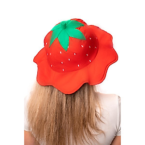 ComfyCamper Strawberry Shortcake Hat Bonnet for Women and Girls - Costume Cosplay Womens Halloween Costumes Berry Costume