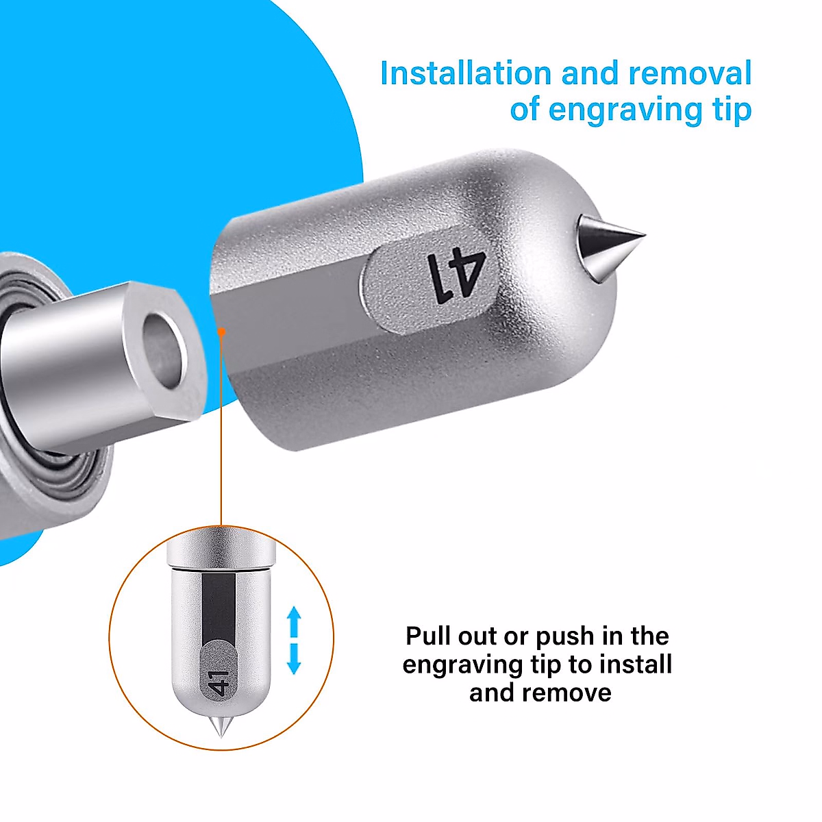 Engraving Tip for Maker Cutting Machines - Premium Carbide Steel Engraving Tool for Flat, Soft Metals, Leather, Acrylic, Plastic, Anodized or Sublimated Aluminum