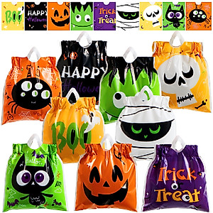 JOYIN 108 Pcs Halloween Drawstring Treat Bags with 9 Character Designs, Mini Halloween Goodie Gift Bags, Trick or Treat Candy Bags for Halloween Party Favor