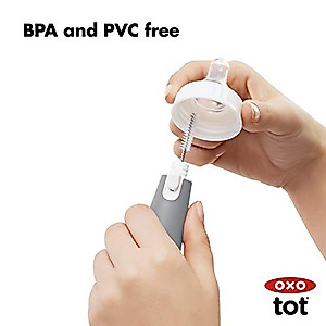 OXO Tot Bottle Brush with Nipple Cleaner and Stand - Gray