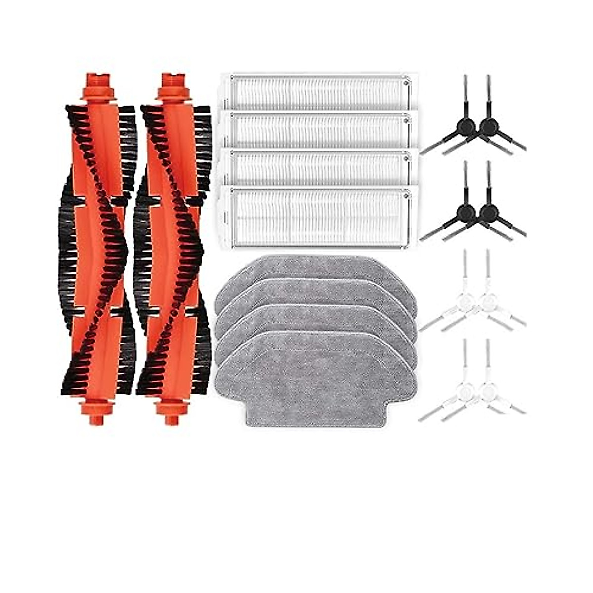 AGribo Vacuum Cleaner Parts,Compatible for Mi Robot Vacuum Mop 2S / Mop P/Mop Pro / XMSTJQR2S / STYTJ02YM Replacement Parts Main Side Brush,Hepa Filter, Mop (Color : Set J)