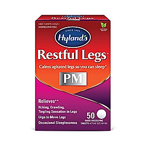 Hyland's Restful Legs PM, 50 Servings (Pack of 24, 1200 Count Total) Discontinued Casepack