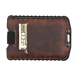 Trayvax Ascent Wallet, RFID Front Pocket Money and Credit Card Holder, Minimalist Slim Leather Metal Wallet for Men and Women, Black Mississippi Mud