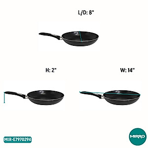 Mirro A79702 Get A Grip Aluminum Nonstick Fry Pan Cookware, 8-Inch, Black -