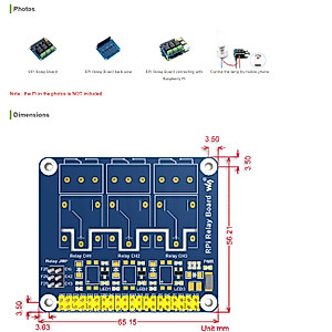 Coolwell Waveshare Raspberry Pi Relay HAT 3-CH Relay Board for Raspberry Pi Raspberry Pi 4B+ 4B 3B+ 3B 2B+ Zero W WH to Control High Voltage/high Current Devices
