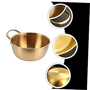 Tofficu 1pc Stainless Steel Noodle Bowl Stainless Steel Cookware Dumpling Steamer Instant Hotpot Korean Ramen Cooking Pot Ramyun Pot Ramen Soup Pot Single Ear Noodle Pot Household Cookware
