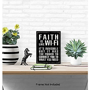 Inspirational Spiritual Religious Wall Decor - Christian Wall Art - Catholic Gifts for Men, Man Cave - God Wall Decor - Faith Wall Decor - Motivational Poster Sign Picture Print - Positive Quotes