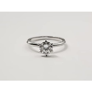 Kobelli Classic Solitaire Round Brilliant Moissanite Engagement Ring 1 Carat 14k White Gold (GH, VS), 8