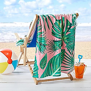 Sun Sprouts 100% Cotton Beach Towel Palm Leaves Pattern for Kids & Toddler. Bath, Pool, Camping, Travel Towel for Boys & Girls. 30” x 60” Quick-Dry & Super Absorbent Beach Blanket