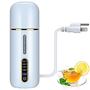 Portable Kettle,380ml Travel Kettle Electric Small,Portable Water Boiler,Mini Travel Tea Kettle,Fast Boil and Auto Shut Off Water Kettle Warmer,Double Wall Insulated Coffee Hot Water Heater Tea Maker