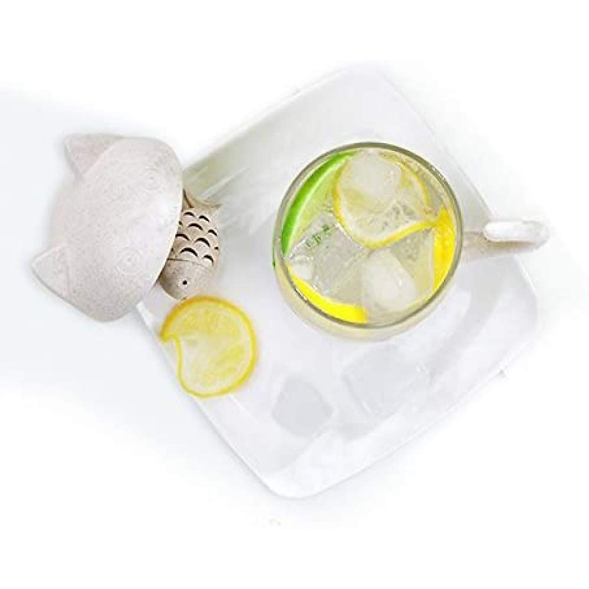 Glass Dog Tea Cup Mug Water Bottle-with Fish Tea Filter Infusion Filter 250ml 12.5X8.6X11.9cm