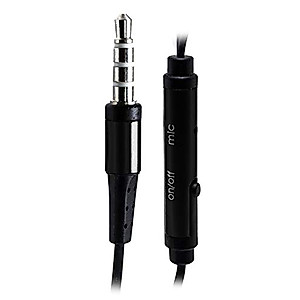 Bastex Universal Earphone/Ear Buds 3.5mm Stereo Headphones in-Ear Tangle Free Cable with Built-in Microphone Earbuds for iPhone iPod iPad Samsung Android Mp3 Mp4 and More-Black/Black