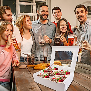 Luck.WH 12PCS Cupcake Boxes 12 Count Cupcake Container with Window White Cupcake Holder Holding 144 Cupcakes for Birthday Holiday Party Bakery Supplies(12.8"x 9.84"x 3.54")