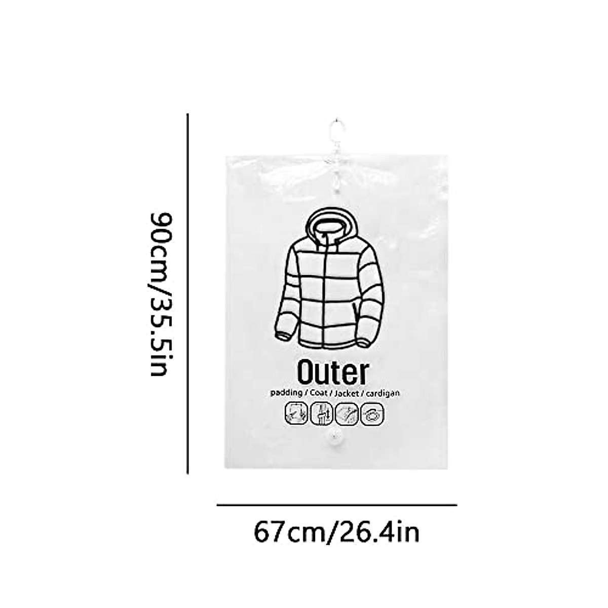 Hanging Vacuum Storage Bags with Manual Air Pump, 2023 New Reusable Hanging Compressible Storage Bag Space Saver Bags, Premium Hanging Space Saver Bag for Home Closet Organization (Medium, 3Pcs)