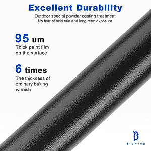 Bluwing 62 Inches Outdoor Shepherd Hook with 5 Prong Base (2 Packs), Stand Pole for Humming Bird Feeder, Adjustable Freestanding Hanger Base for Flower Planter, Outside Garden Holder for Wind Chime