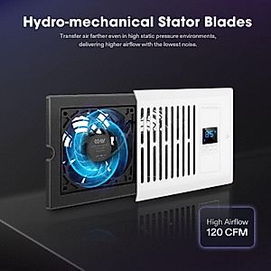 VIVOSUN Quiet Register Booster Fan 4”×10”, Smart Register Vent with Intelligent Thermostat Control, Cooling Heating AC Vent Booster Fan, Matte White