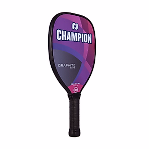 Pickleball, Inc. Champion Graphite Elite Pickleball Paddle | Elite Teardrop Speed & Reaction Shape | Standard Grip | Polymer Honeycomb Core and Graphite Face | Purple