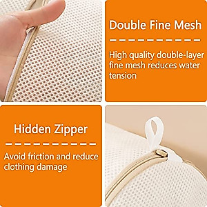Mesh Laundry Bags for Delicates,Delicates Bag for Washing Machine,Lingerie Bags for Washing Delicates 6 Pack Wash bags for Bar, Socks, Coats, Dresses, Jeans, Shirts(White)