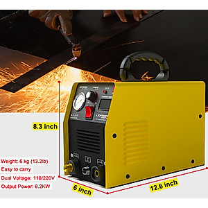 Plasma Cutter 55A Plasma Cutting Machine DC Inverter Plasma Cutting Equipment Dual Voltage 110V 220V with IGBT Technology Electric Digital Display, 1/2 Inch Clean Cut Portable Machine