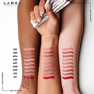 Lamel Matte Gel Lip Liner Pencil | Weightless & CreamyTexture - Sharpenable - Longwear & Waterproof - High Pigmented & Flawless Finish - Cruelty-free & Paraben-Free - 404, 1,7g/0.05oz. (Berry)