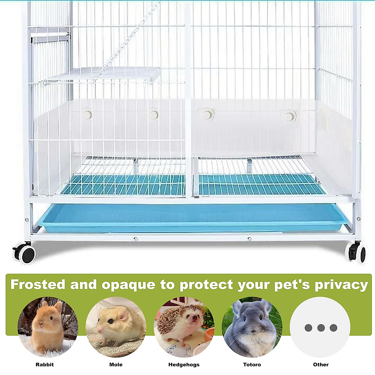 4PCS Rabbit Litter Box Splash Guard,Transparent Easy Clean Urine Shield,Urine Guard Side Lining Critter Pen Protection Splash Reusable,for Guinea Pigs,Chinchillas,Rabbits,and Other Small Animals.
