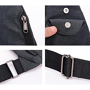 Wytidian Sling Bag Anti-Thief Crossbody Bag for Men Women Lightweight Personal Pocket Chest Bag for Travel Hiking Camping (Dark Grey)