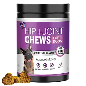 Glucosamine for Dogs 200pcs Joint Support Supplement Dog Hip and Joint Chondroitin Chews Treats with MSM Hemp Dog Joint Pain Relief Mobility Supplements Chicken Flavor Fit All Large Small Medium Breed
