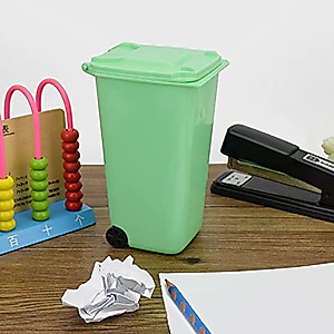 Mini Trash Can with Lid Swing Top Small Trash Can Pen Holder for Car Bedroom Office Desktop 22 Fl Oz (4 Pcs Multi-Color)