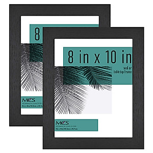 MCS Studio Gallery 8x10 Picture Frame Black Woodgrain, Vertical & Horizontal Wall Hanging & Easel for Tapletop Display, Rectangle Photo Frame for Photos, Posters & Art Prints (2-Pack)