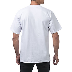 Pro Club Men's Heavyweight Cotton Short Sleeve Crew Neck T-Shirt, White, 3X-Large