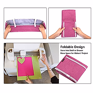 Ginsco Waterproof Dust Cover for Cricut Maker 3, Cricut Maker, Cricut Explore 3 Machine, Cricut Explore Air 2, Cricut Maker Cover with 3 Front Pockets for Cricut Accessories and Supplies Tools Pens Reddish Purple