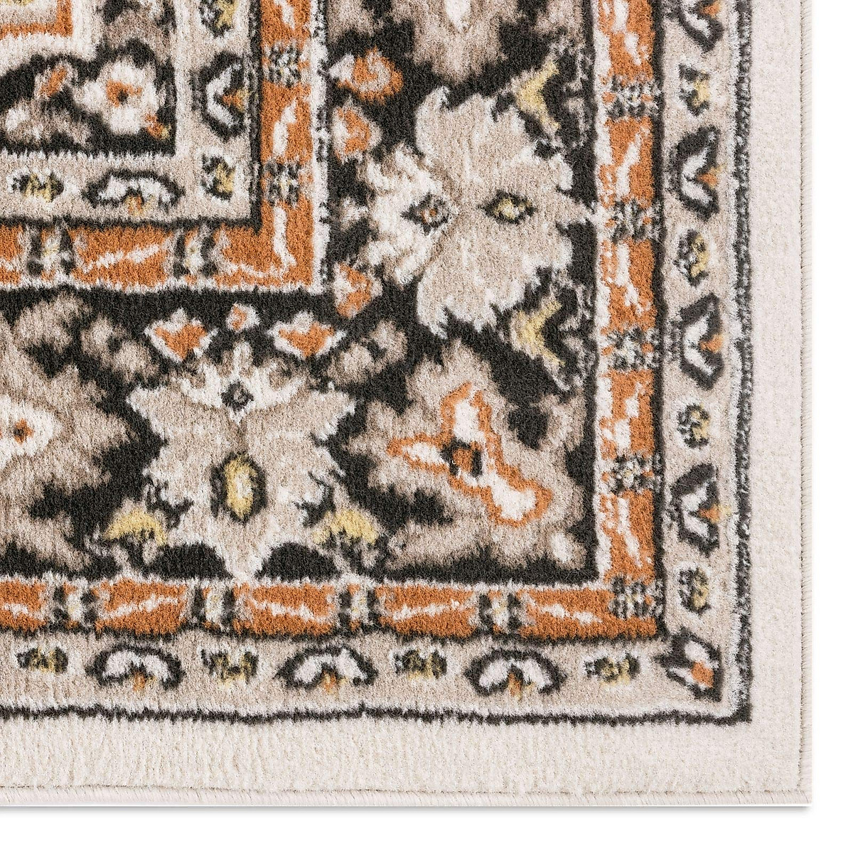 Home Dynamix Premium Sakarya Traditional Medallion Border Area Rug, Ivory/Brown, 7'9"x10'8" Rectangle