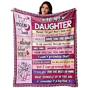 DecorSIXT Daughter Blanket from Mom Gifts for Daughter from Dad - to My Daughter 60" X 80" Bed Blanket - Christmas Birthday Present for Teen Daughter from Mom