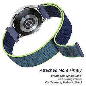 Amzpas Quick Release 20mm Watch Band Nylon Loop 20mm Watch Strap, Nylon Breathable Replacement Band for Samsung Galaxy Watch 40mm 44mm