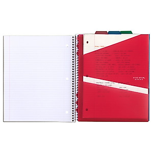 Five Star 2-Pocket Dividers, Tabbed, Colors Will Vary, 3 Pack (81210)