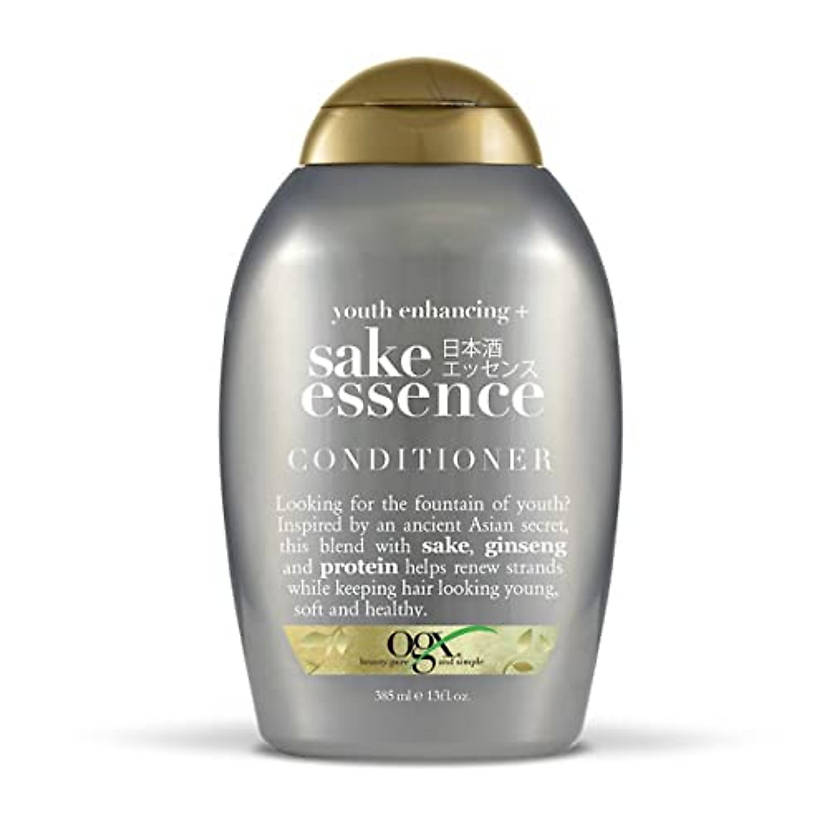 OGX Youth Enhancing + Sake Conditioner, 13 Ounce Bottle Sulfate-Free Surfactant Conditioner