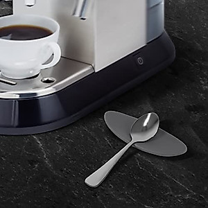 Carrotez Small Silicone Coffee Spoon Rest 2 pcs (0.2" x 1.6" x 3.74"), Spoon Holder Flexible almond-Shaped for Next to Coffee Maker - Kitchen Utensil Rest, Deep Grey