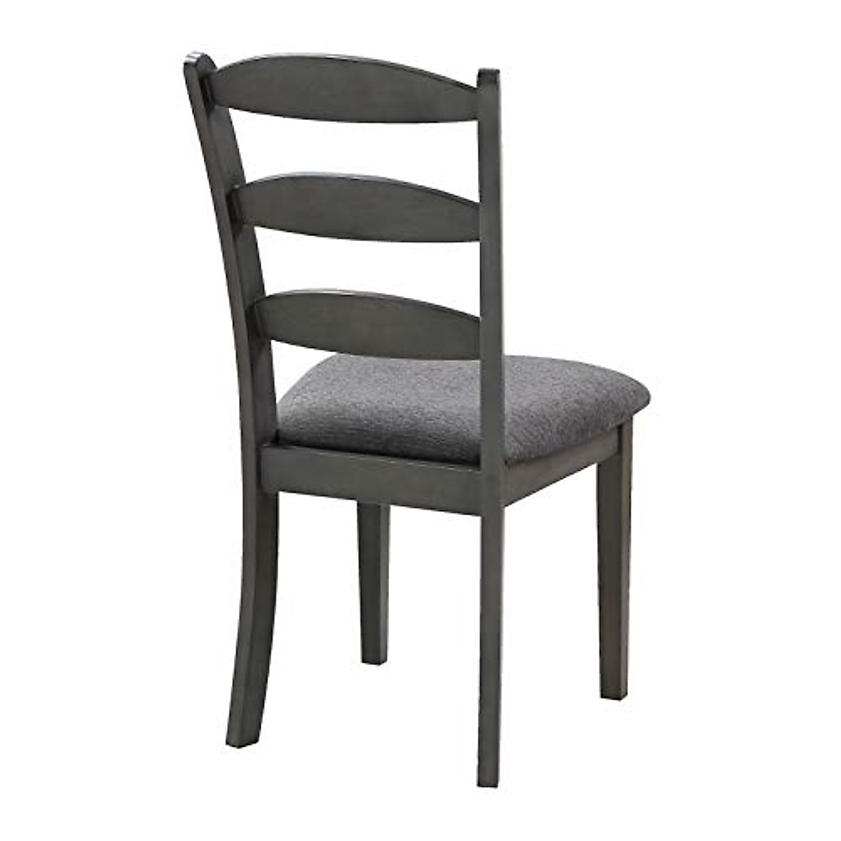 OSP Home Furnishings West Lake Dining Table Set, 5-Piece, Antique Finish Natural Top and Grey Base with Charcoal Fabric