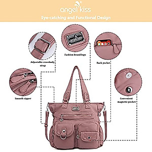 Angelkiss Purses Handbags for Women PU Tote Satchel Bags for Women Pockets Shoulder Bags…