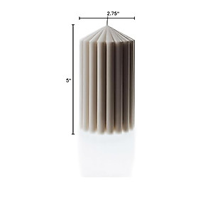 LAWA Ribbed Peak Pillar Candle - Large Beautiful Handmade Pillar Scented Soy Wax Candle Elegant Bubble Aesthetic Candle Housewarming Gift Home Room Shelf Decor Idea White (Small)