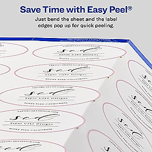 Avery Printable Blank Oval Labels, 2" x 3-1/3", Glossy White, 80 Customizable Labels (22820)